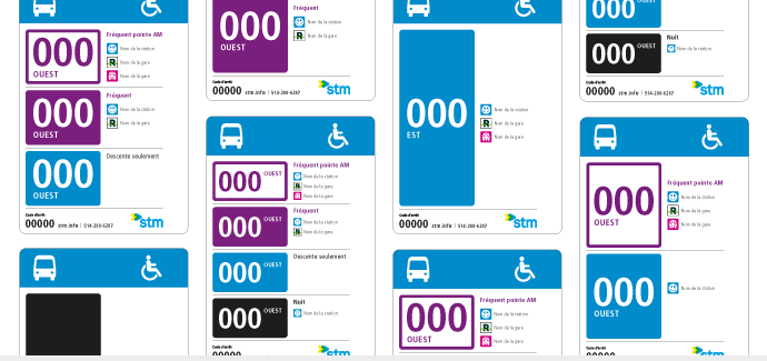 A brand new bus stop sign | Société de transport de Montréal