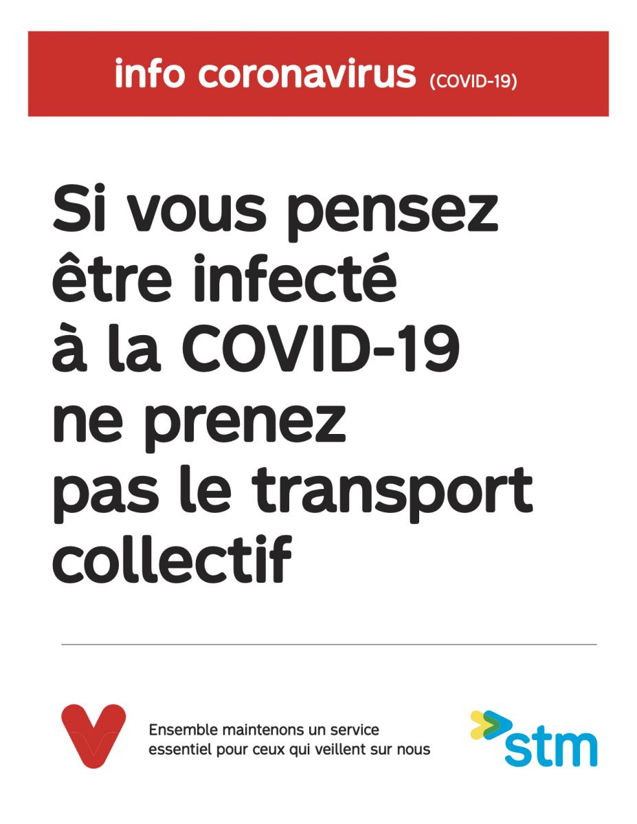 COVID-19 : La STM rappelle de ne pas utiliser le transport en commun si ...